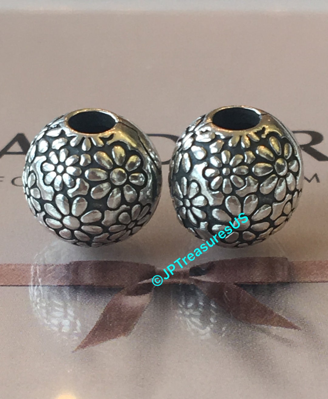 2 Authentic Pandora Lazy Daisy Clips Charms Pandora Flower Clips ...