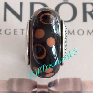 Authentic Pandora Orange Bubbles Murano Glass Charm Retired Pandora ...