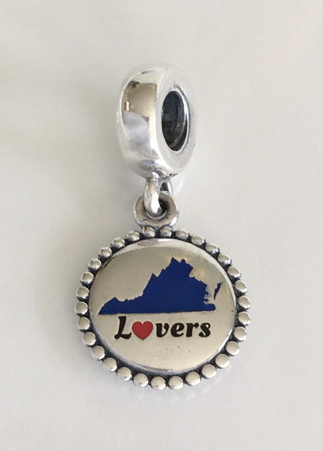 Pandora Virginia Map Blue Lovers Dangle Charm Pandora Charm Free ...