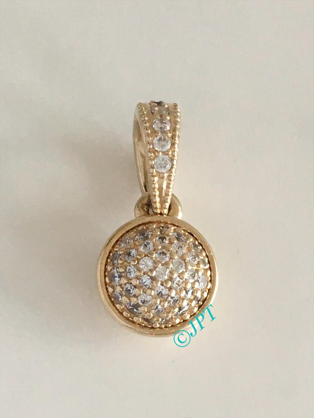 Pandora Dazzling Droplet Dangle Charm Solid 14k Yellow Gold Retired ...