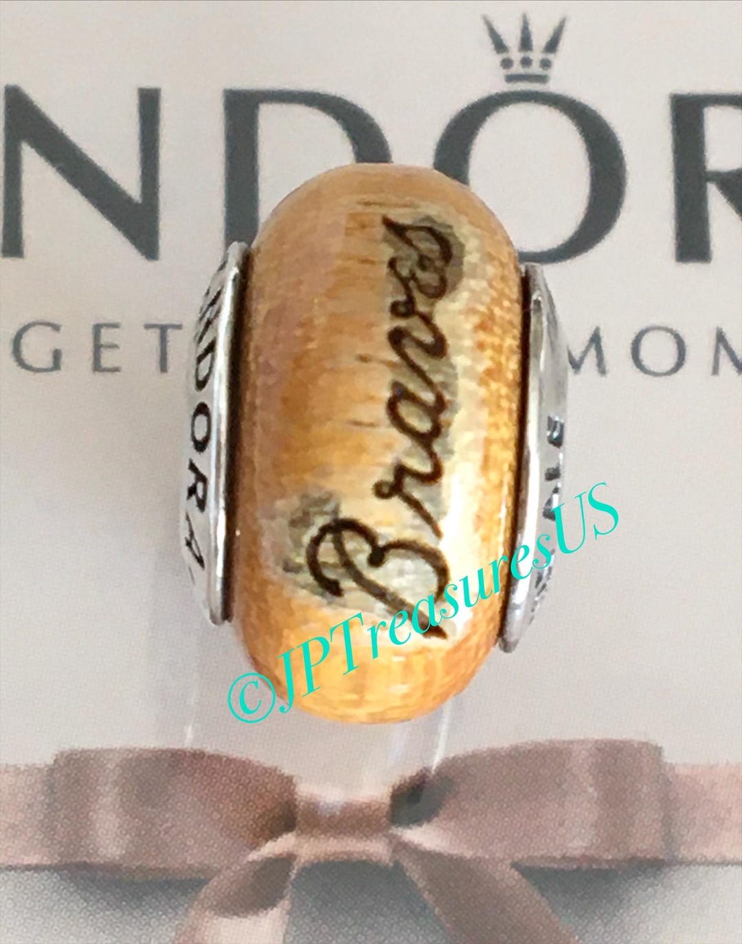 Authentic Pandora Braves Atlanta Baseball Wooden Charm Retired Pandora ...