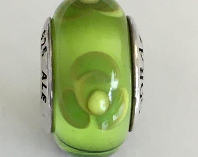 Pandora Flowers for You Lime Green Murano Glass Bead Pandora Charm ...