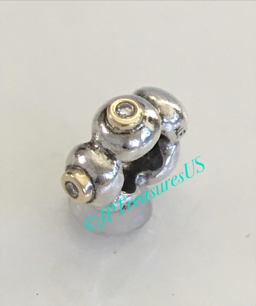 Pandora Catherines Classic Charm Spacer Two Tone and Diamond Retired ...