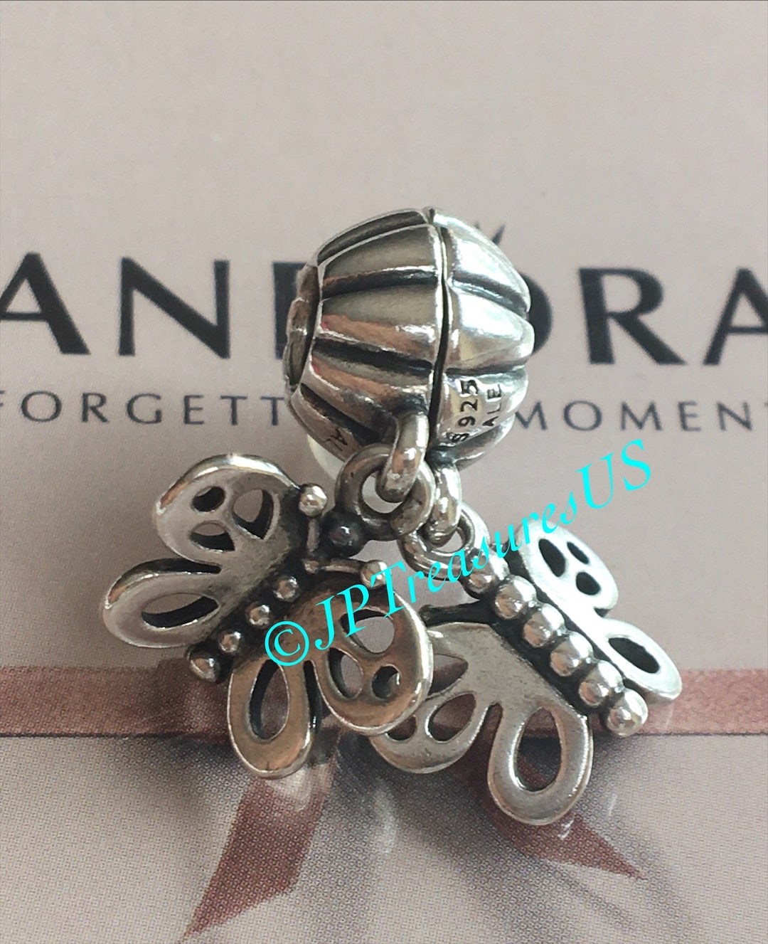 2 Authentic Pandora Forever Friends Charms Pandora Butterflies Dangle ...