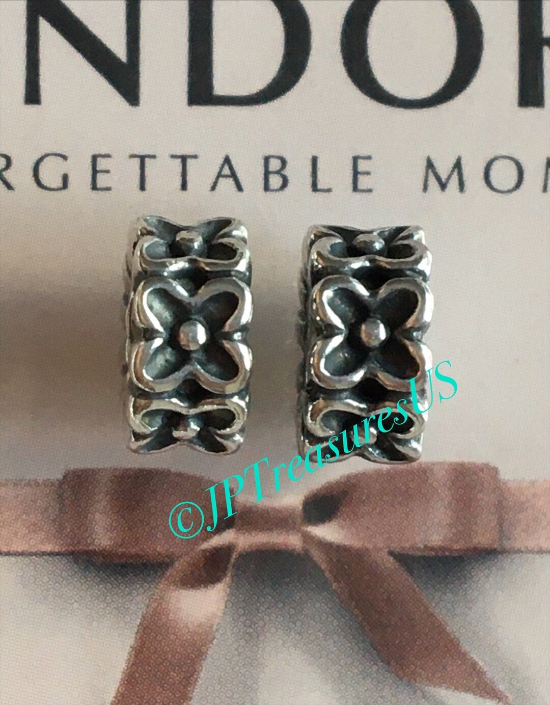 2 Authentic Pandora Aloha Flower Spacers Retired Pandora Charms Spacers ...