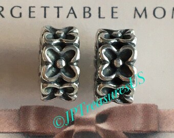 2 Authentic Pandora Eternity Spacers Pandora Blue Crystal Retired ...