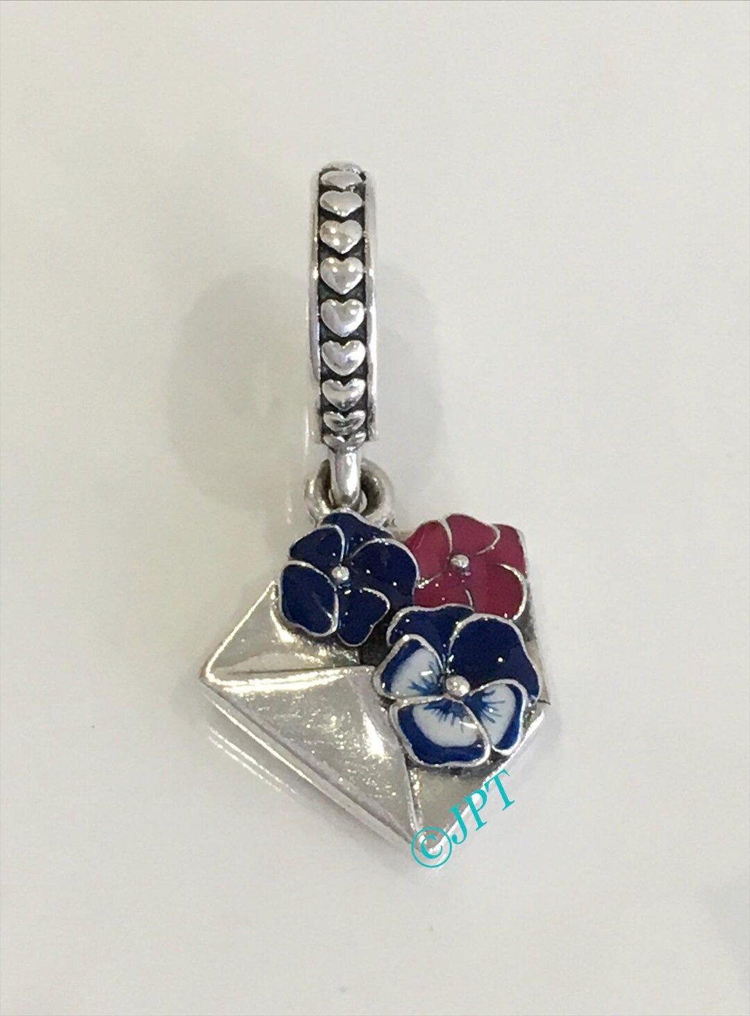 Authentic Pandora Pansy Flower Envelope Dangle Retired Pandora Flower ...