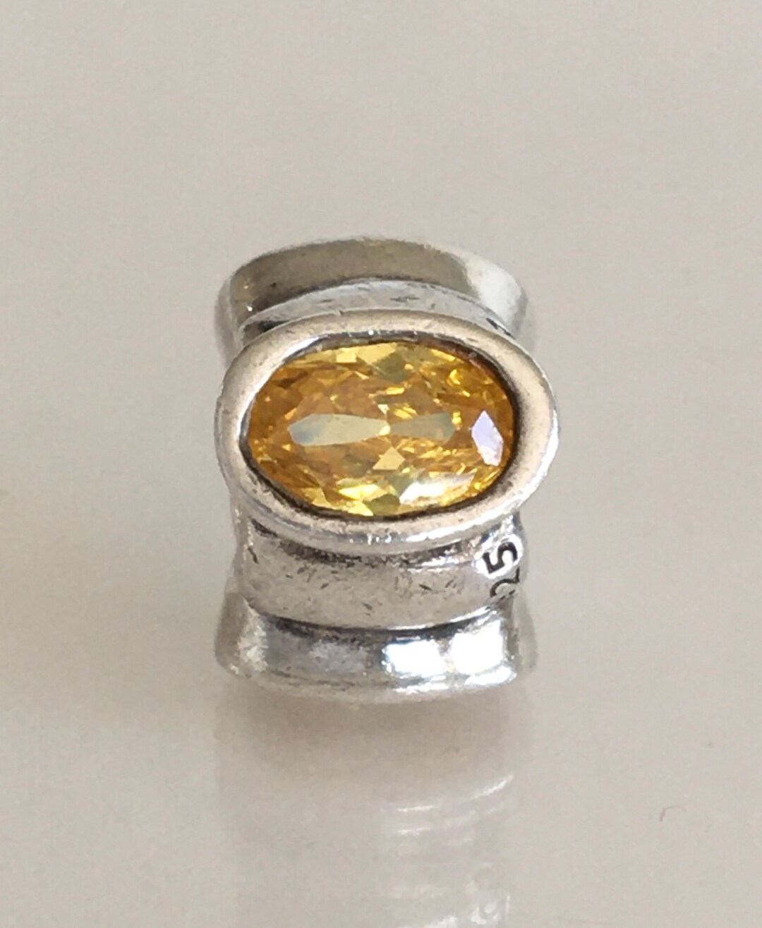 Pandora Yellow Cat’s Eye Oval Citrine CZ Charm Retired Pandora Charm ...