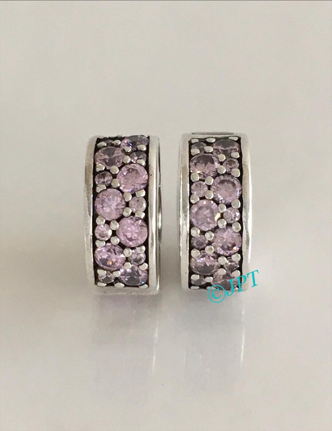 2 Pandora Shining Elegance Clips Spacers With Pink CZ Retired Pandora ...