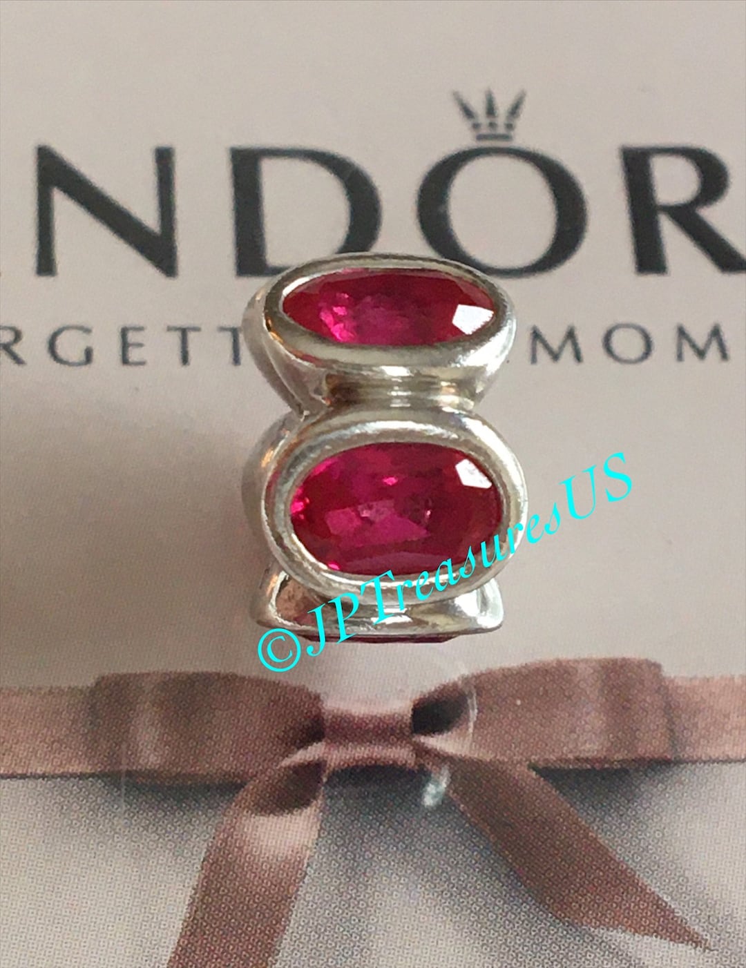 Authentic Pandora Oval Lights Hot Pink Cubic Zirconia Charm Retired ...