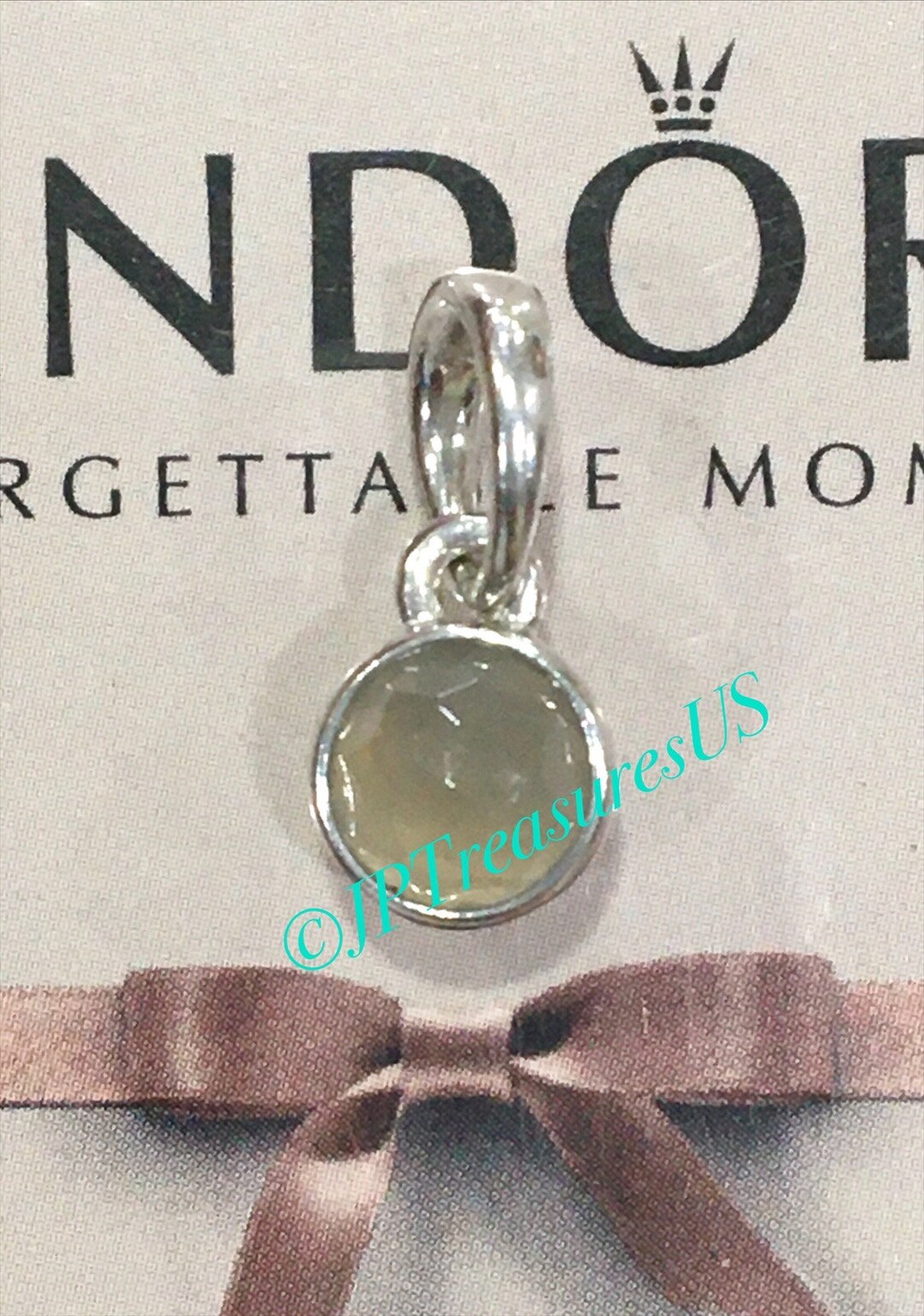 Authentic Pandora June Grey Moonstone Droplet Pendant Dangle Charm ...