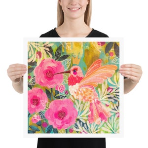 Mixed Media hummingbird Queen Art Print - Etsy