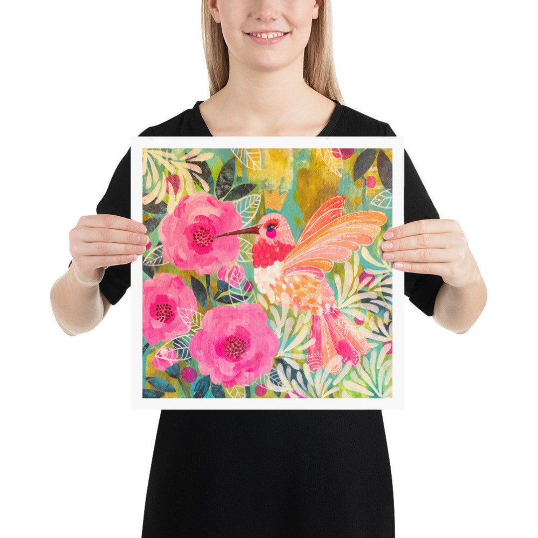 Mixed Media hummingbird Queen Art Print - Etsy