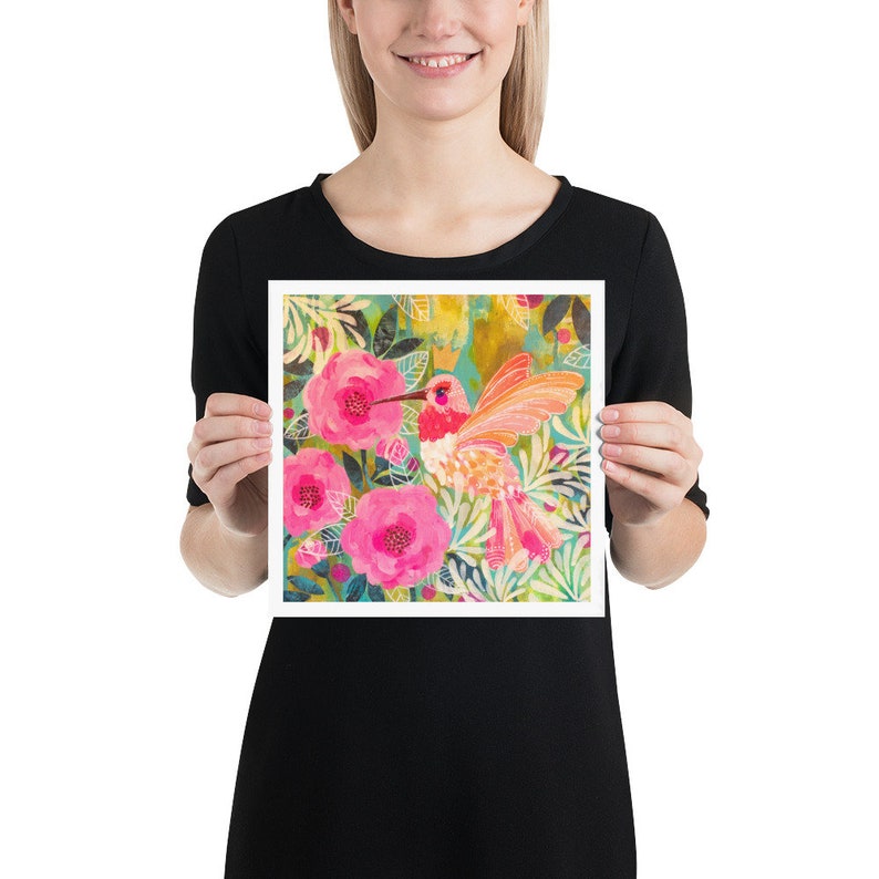 Mixed Media hummingbird Queen Art Print - Etsy