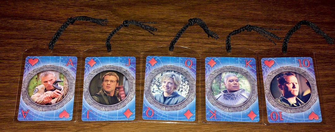 Stargate SG-1 Team Members 5 Piece Tasseled Playing Card Bookmark Set ...