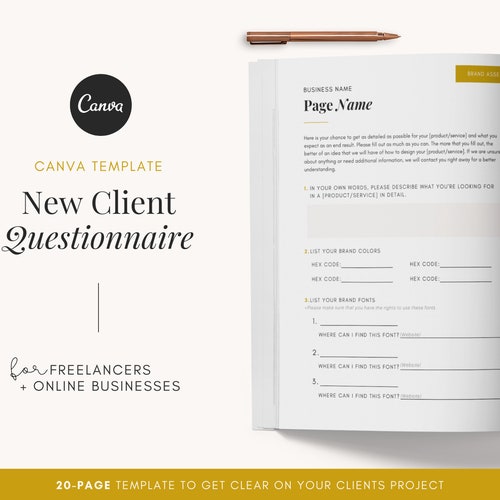 Client Questionnaire New Client Survey Template Branding - Etsy
