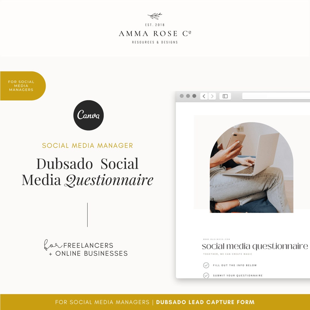 Social Media Questionnaire Dubsado Form | Canva Templates | Dubsado ...