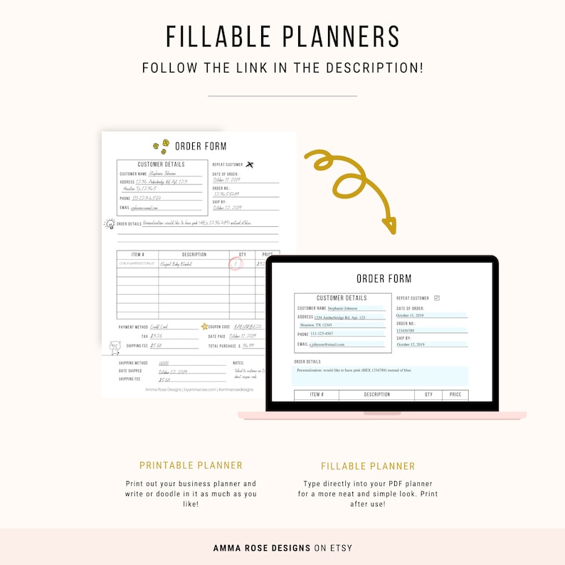 Make My Planner Fillable Convert Your Business Planner Into | Etsy