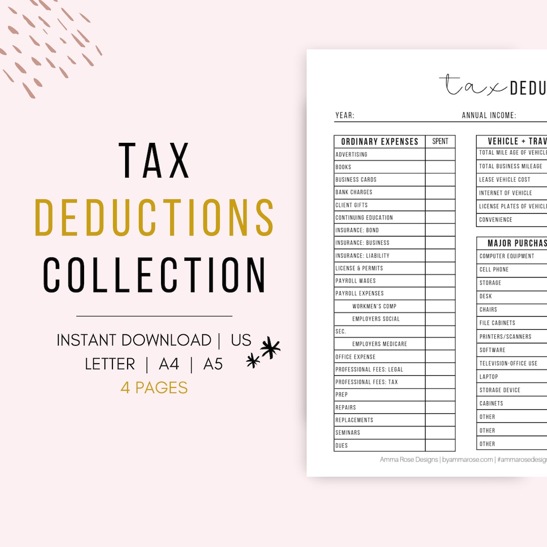 Business Tax Deductibles and Mileage Tracker | Mileage Log | Business ...