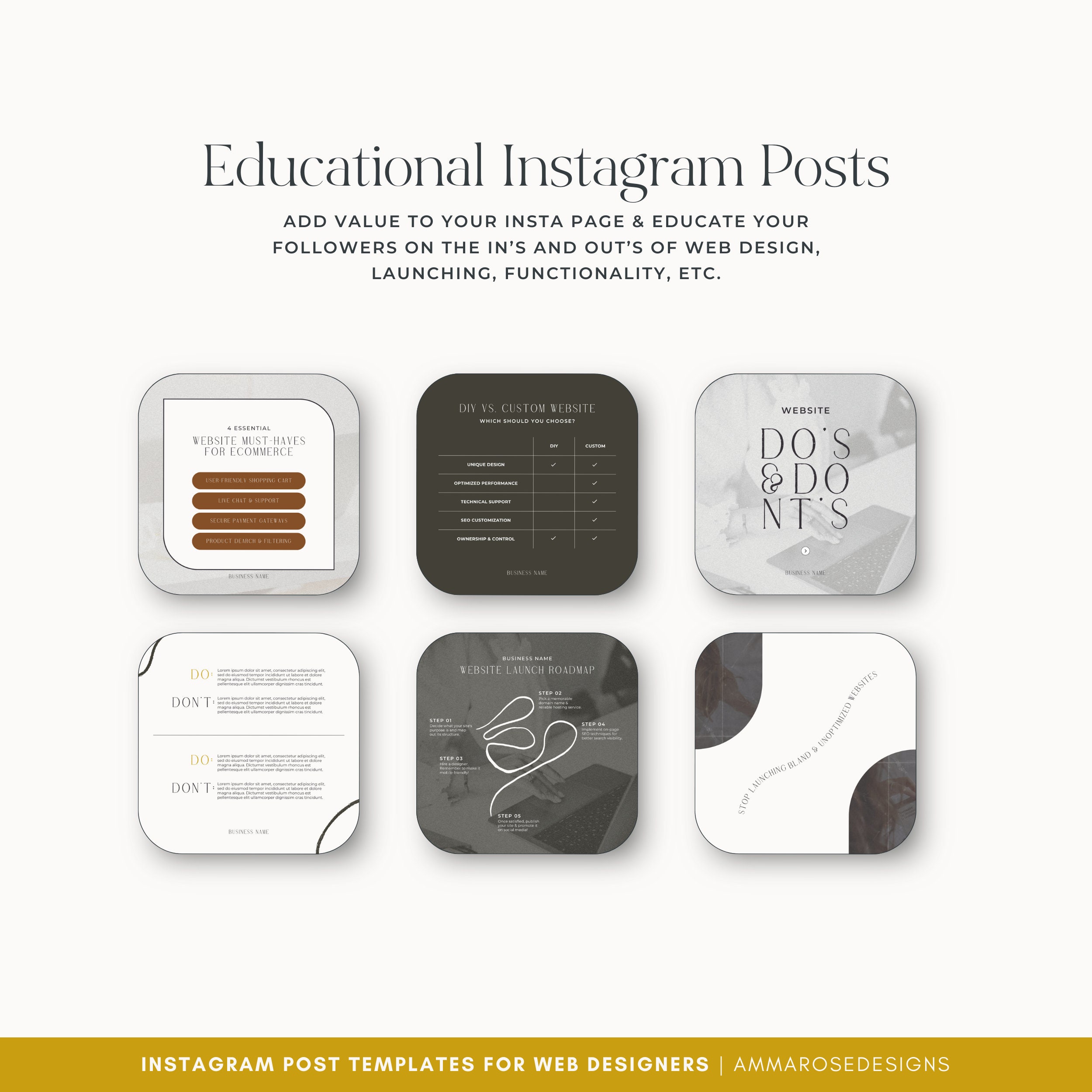 Web Designer Instagram Post Templates | Instagram Canva Template | Web ...