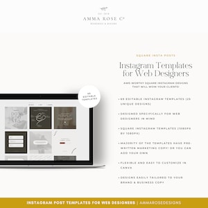 Web Designer Instagram Post Templates | Instagram Canva Template | Web ...