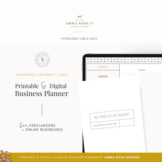 Printable & Digital Business Planner Bundle Business Plan | Etsy UK