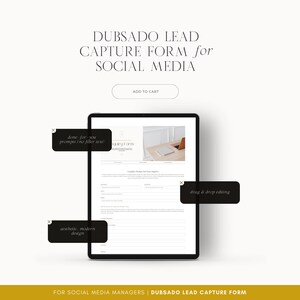 Dubsado Lead Capture Form for Social Media Managers | Canva Templates ...