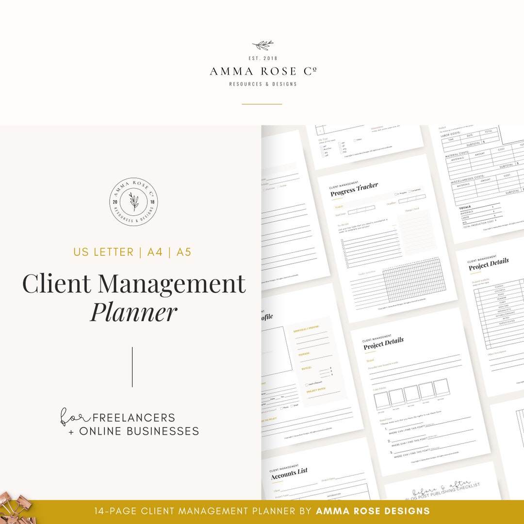 Client Management Planner | Client Profile & Management Template ...