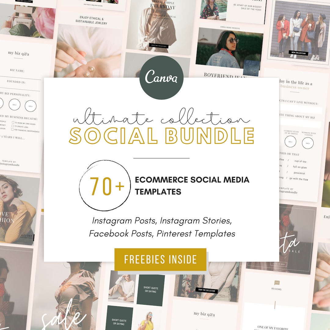 Social Media Bundle | Canva Instagram Template | Social Media Content ...