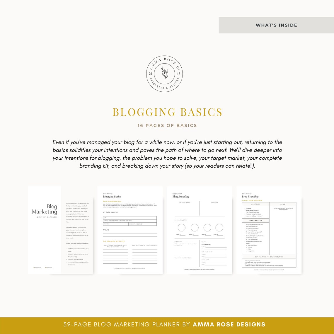 Printable Blog Workbook Blog Planner Blog Post Planner | Etsy