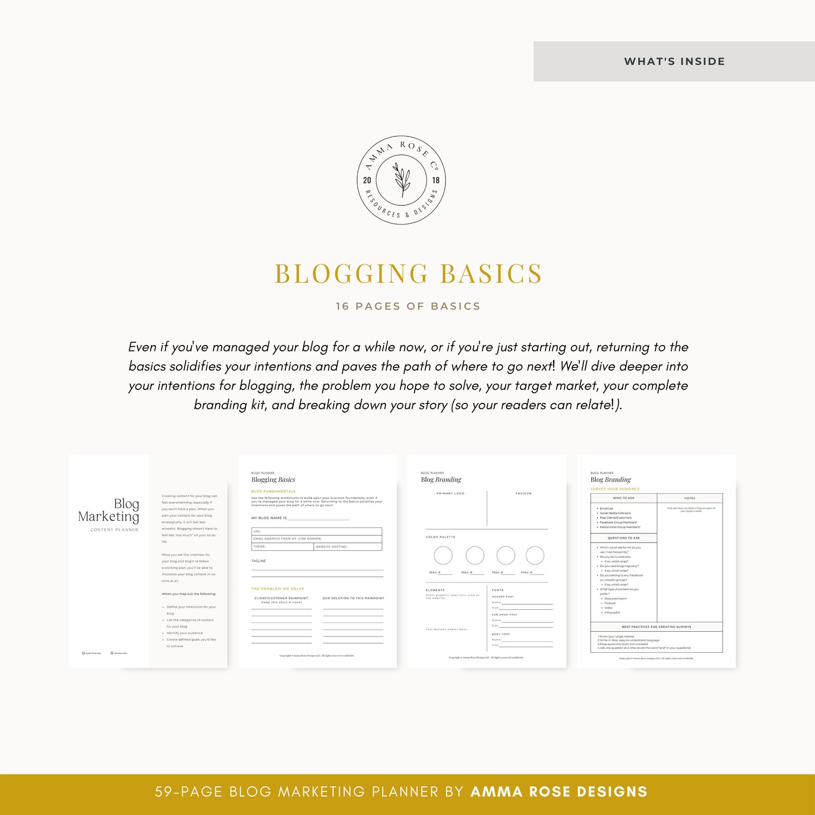 Printable Blog Workbook Blog Planner Blog Post Planner - Etsy