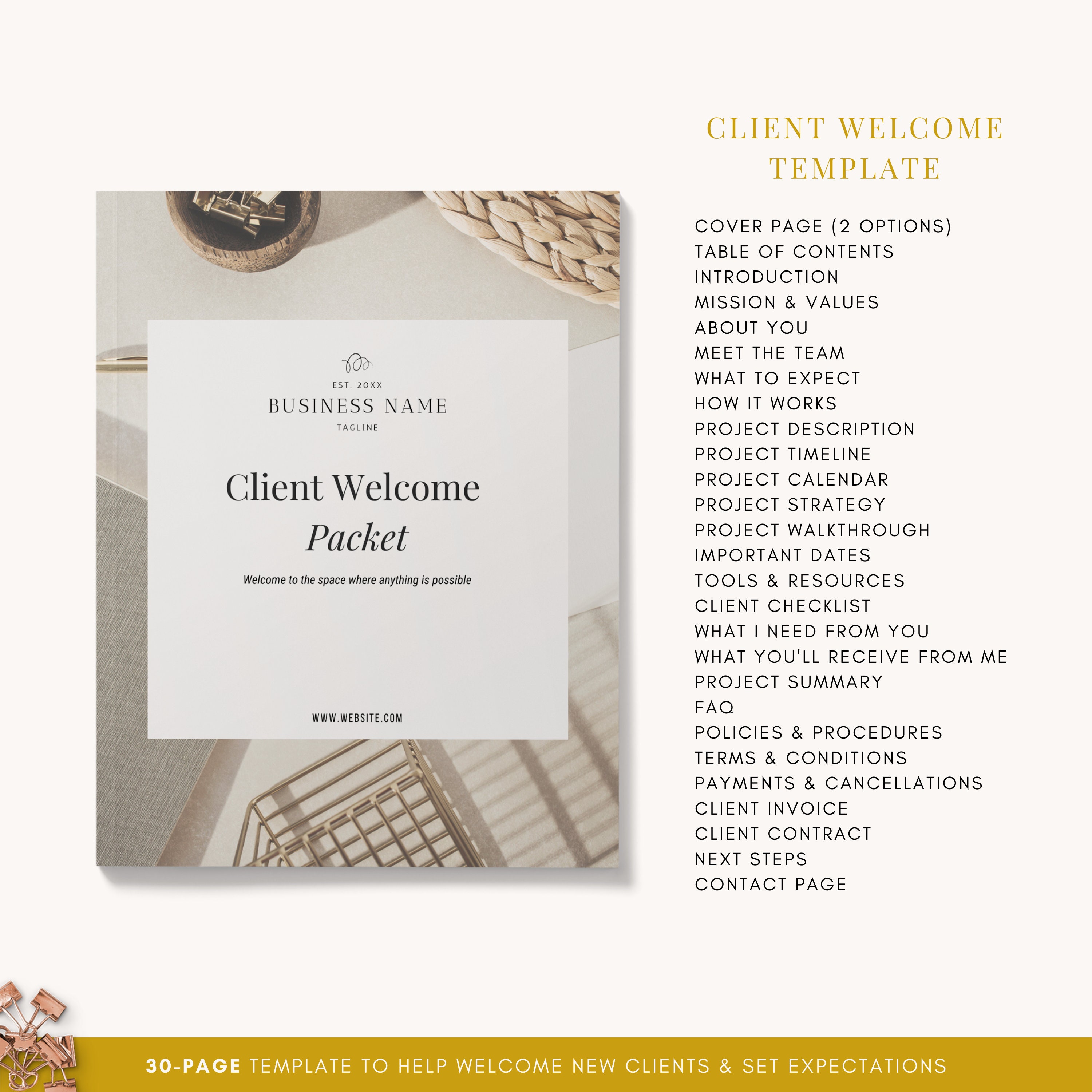 Editable New Client Welcome Packet Welcome Packet Client | Etsy