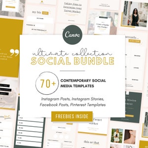 Contemporary Social Media Template Bundle | Aesthetic Instagram ...