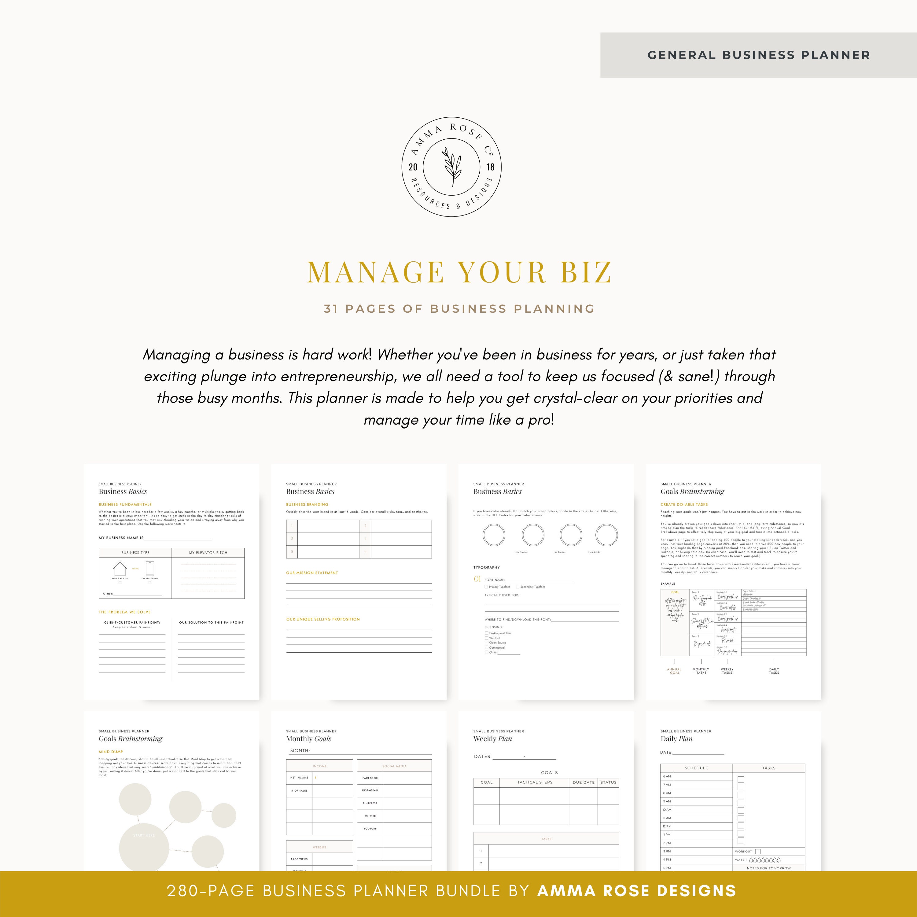 Business Planner Printable Business Planner PDF Business - Etsy Australia