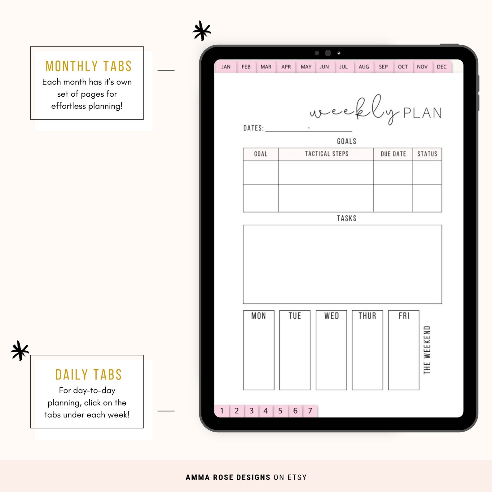 Digital Etsy Planner Etsy Seller Planner Etsy Sales | Etsy