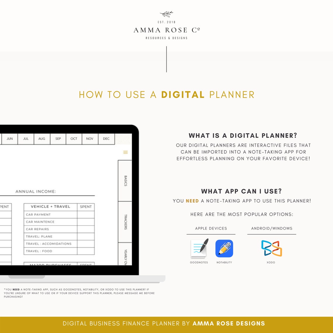 Digital Finance Planner Digital Budget Digital Finances | Etsy