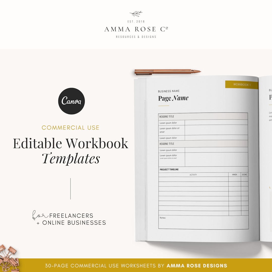 Editable Business Worksheet Bundle | Editable PDF | Checlist Template ...