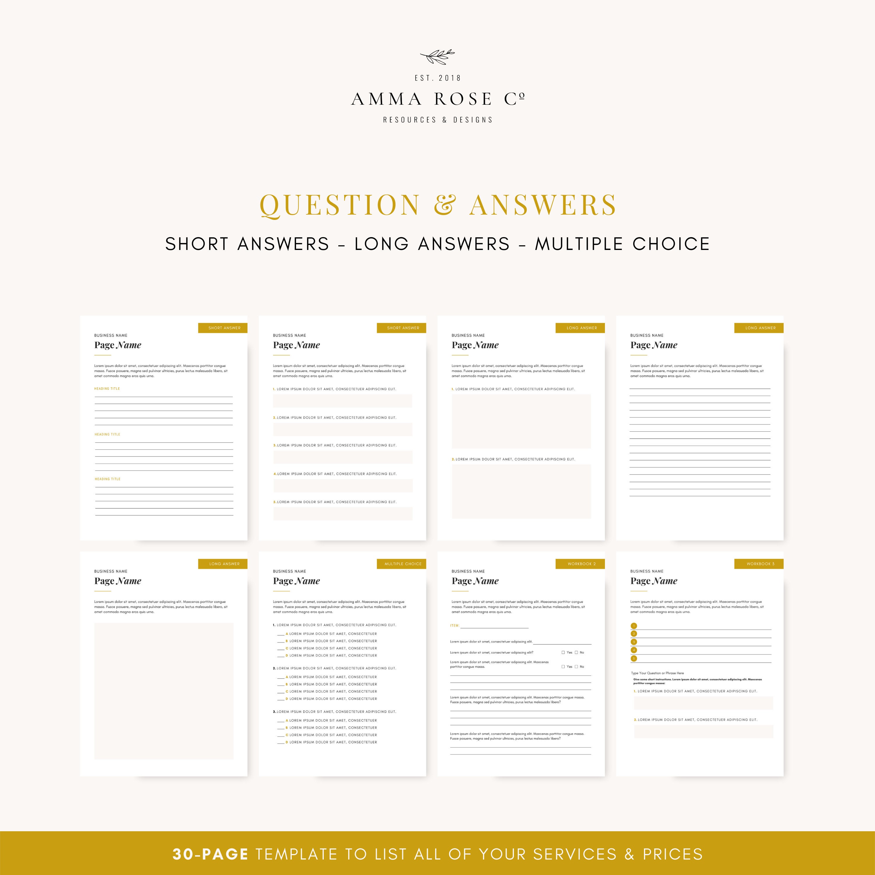 Editable Business Worksheet Bundle Editable PDF Checlist | Etsy