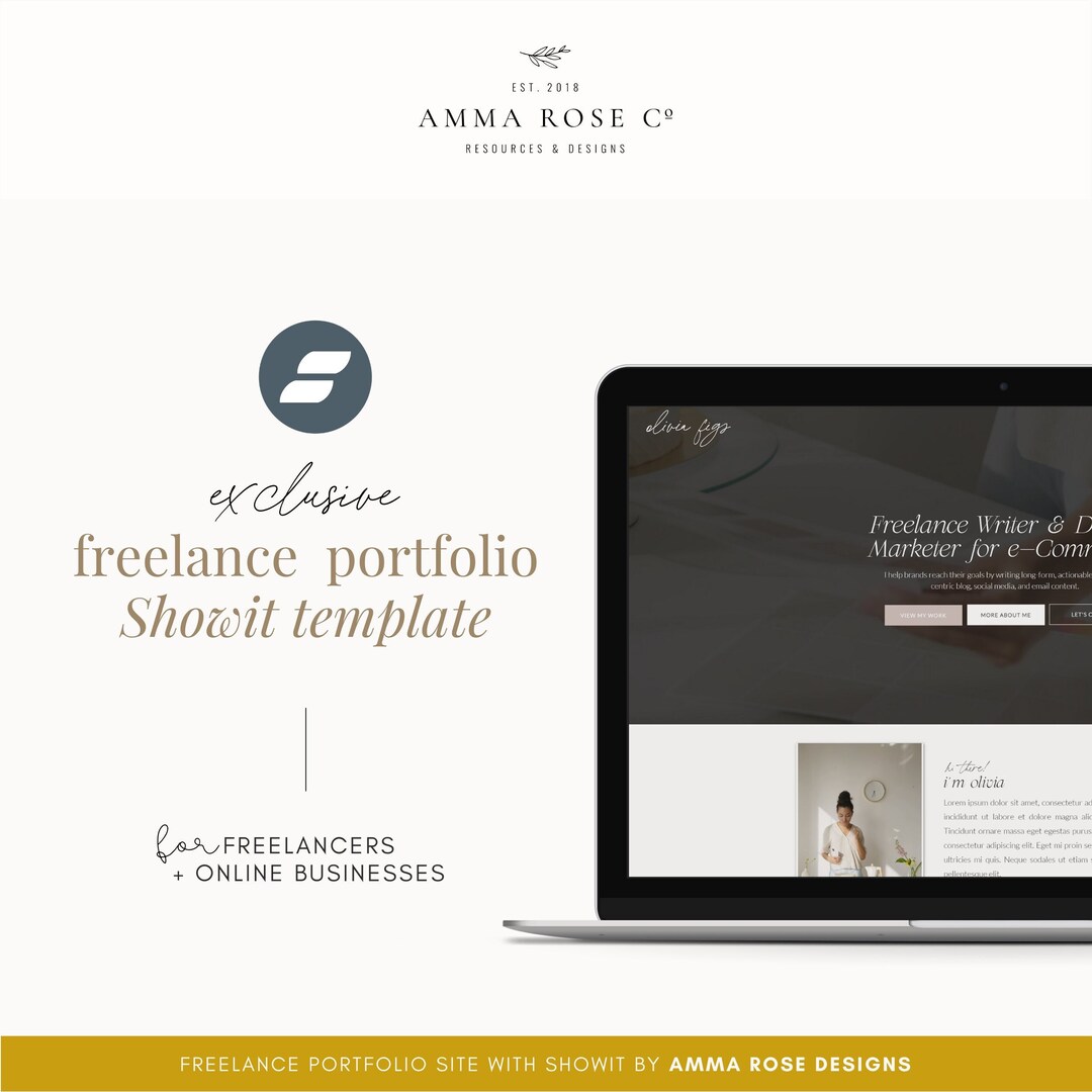 Freelance Portfolio Website Template | Showit Website Template ...