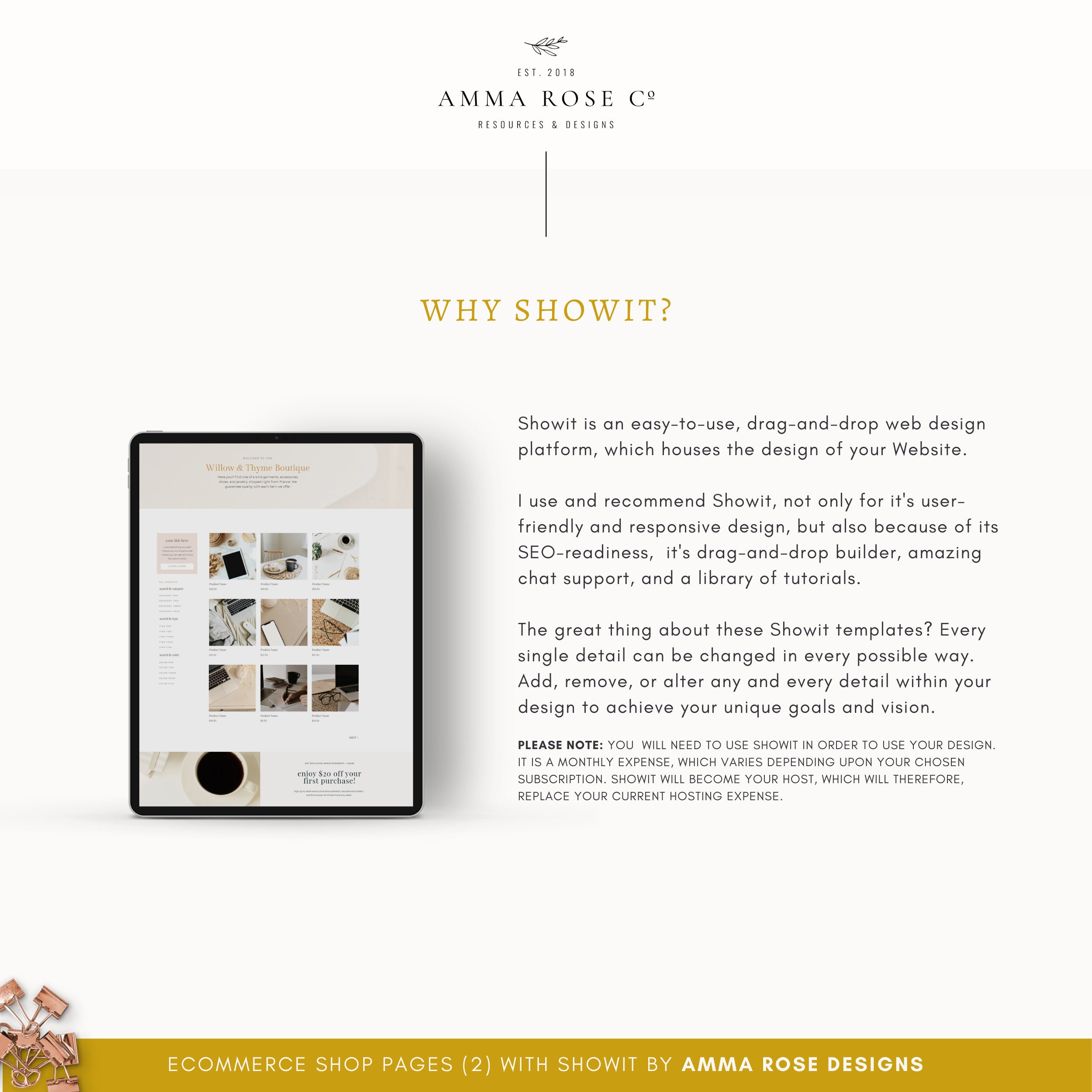 Showit E-commerce Website Template | Shop Page | Showit Website ...