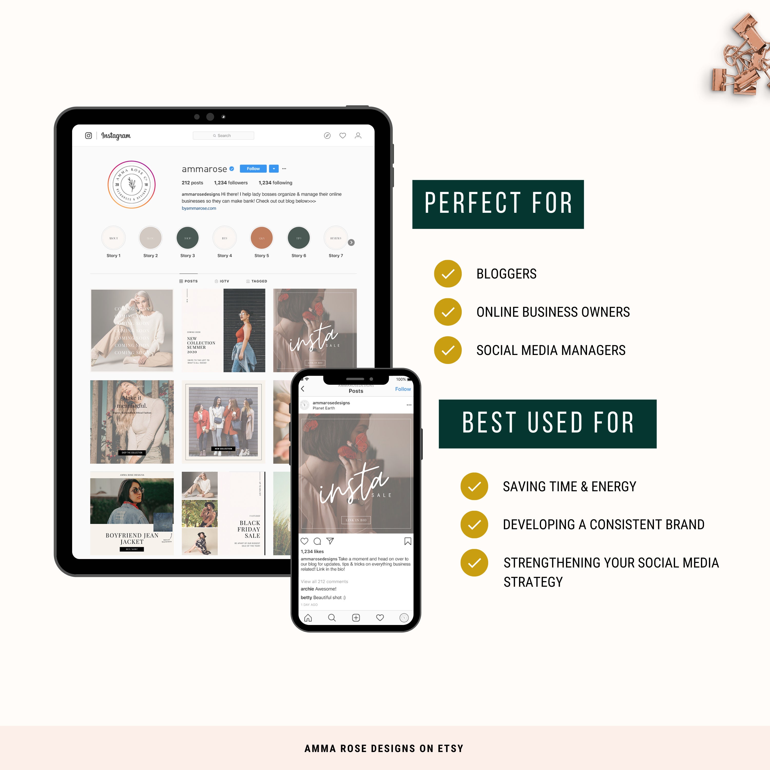 Social Media Bundle | Canva Instagram Template | Social Media Content ...