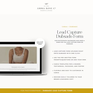 Dubsado Lead Capture Form for Photographers | Photography Templates ...