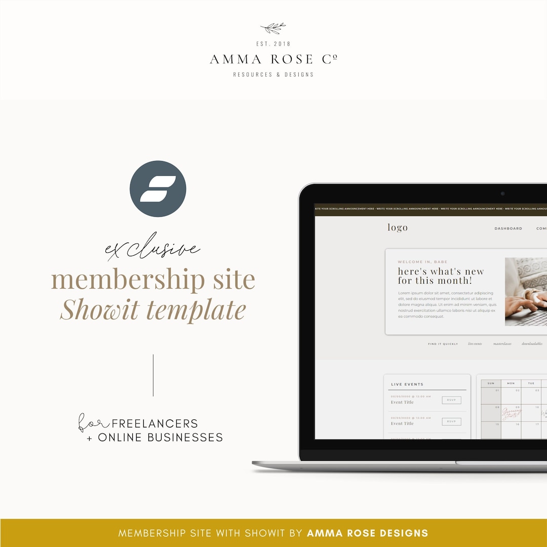 Membership Website Template | Showit Website Template | Online Business ...