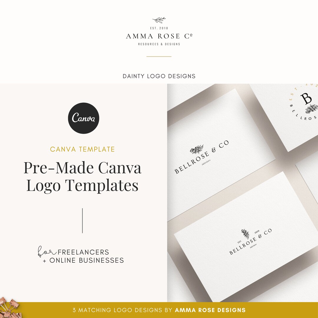 Dainty Pre-made Logo Templates Dainty Logo Elegant Logo Design Business ...