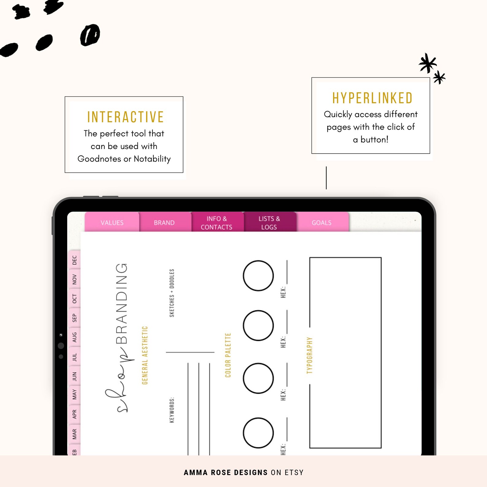 Digital Etsy Planner Etsy Seller Planner Etsy Sales | Etsy