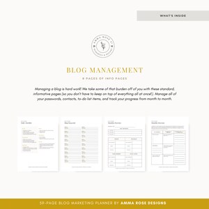 Printable Blog Workbook | Blog Planner | Blog Post Planner, Blog ...