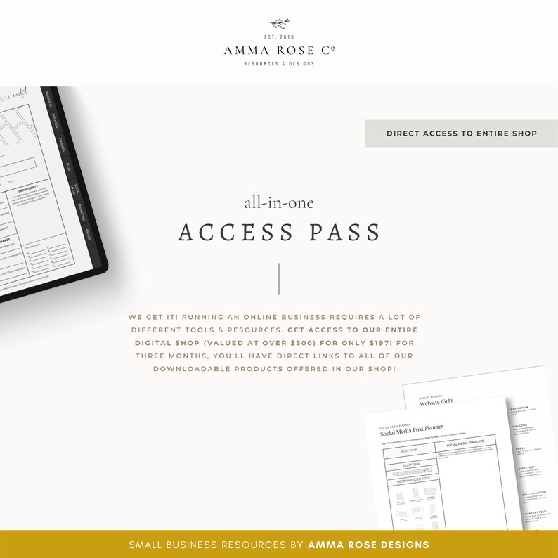 All-in-one Access Pass 3-month Shop Access Business Bundle - Etsy