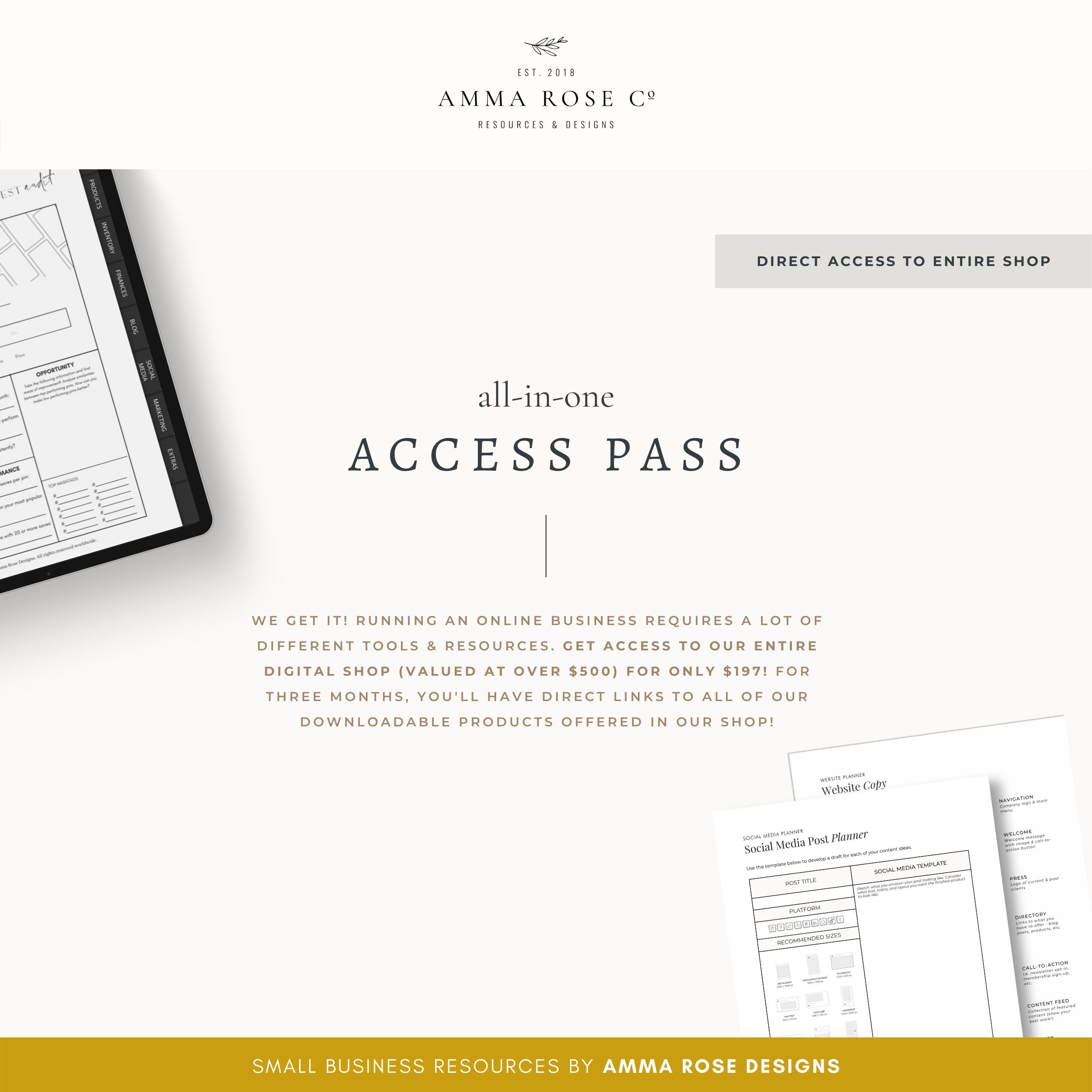 All-in-one Access Pass 3-month Shop Access Business Bundle - Etsy