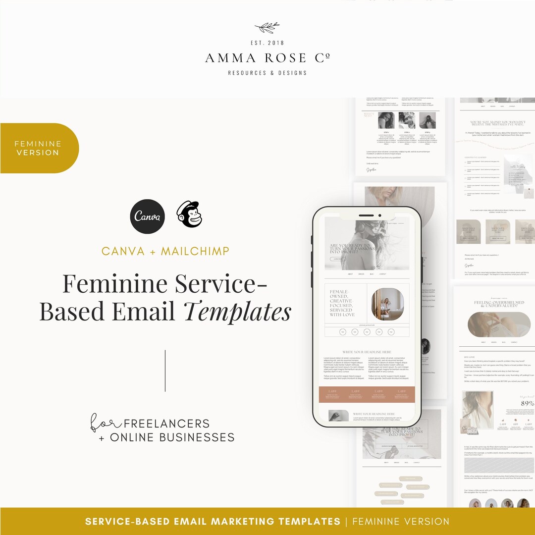 Feminine Service-based Business Email Templates Pink Email Templates ...