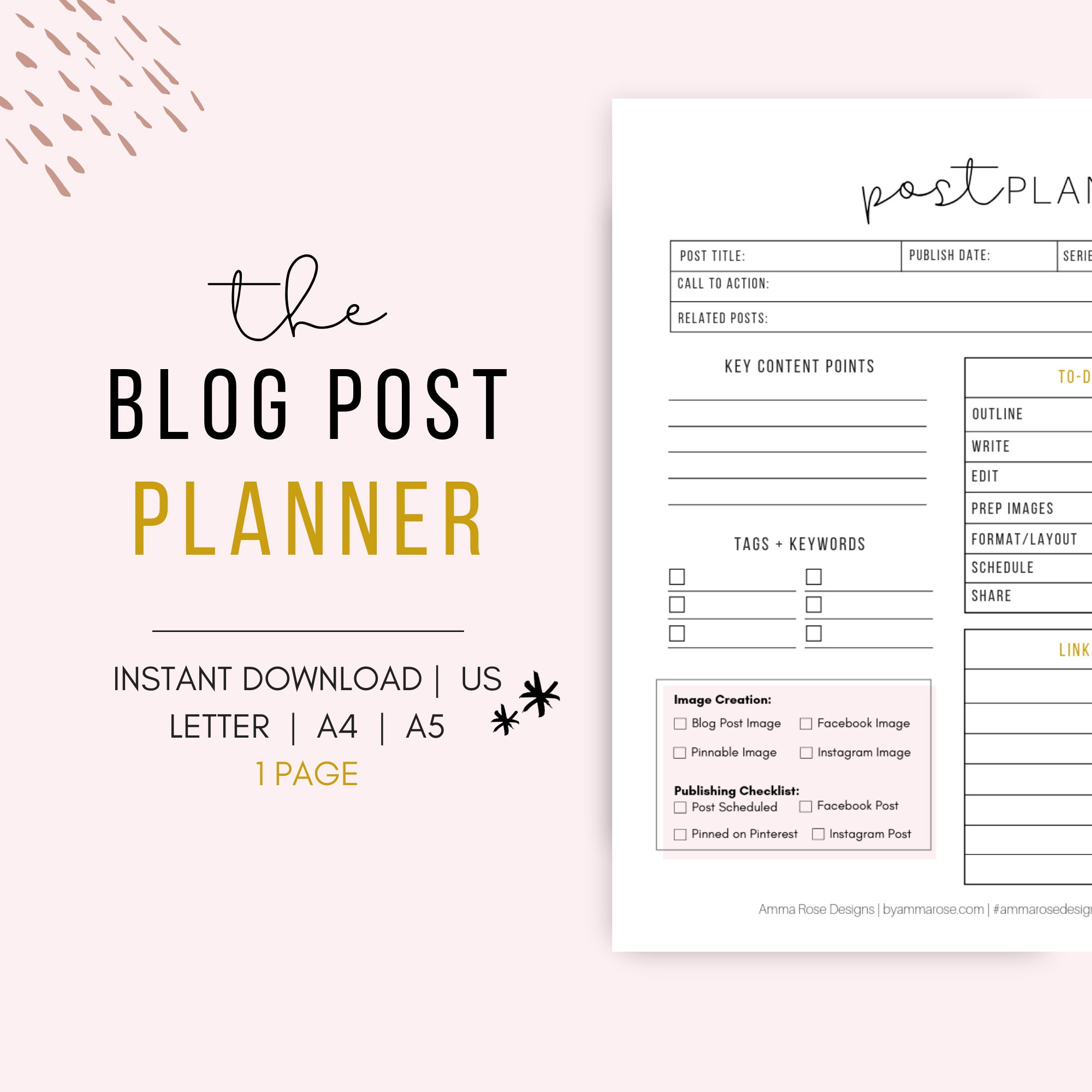 Blog Planner Blog Organizer Printable Blog Planner Business Planner ...
